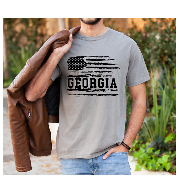 Georgia fan |distressed American flag UGA |Screen Print Transfer ...